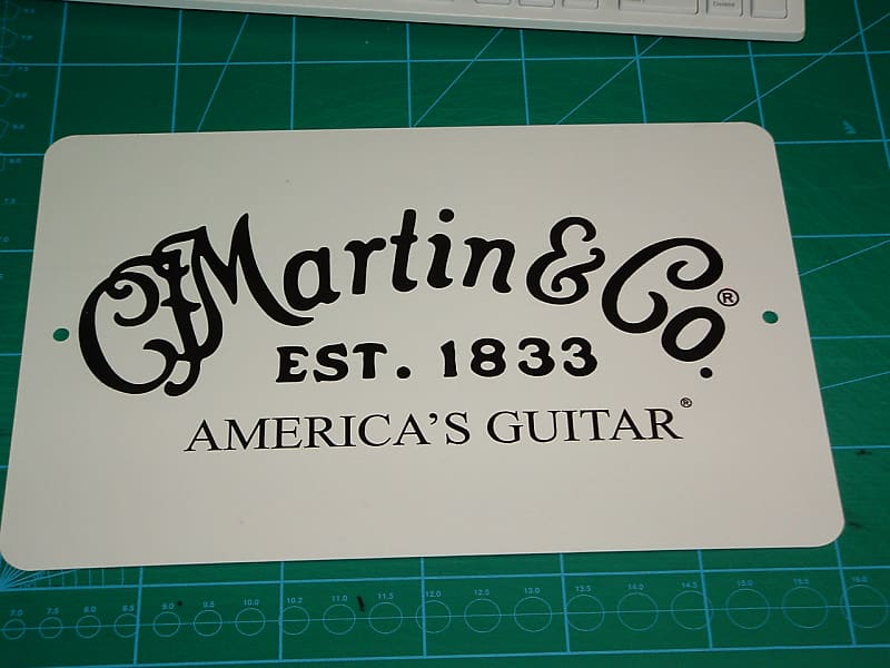 C.F. Martin Metal wall 12"x8" sign ...White | Reverb