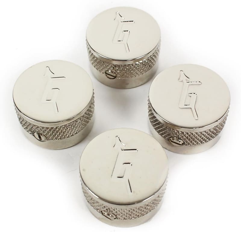 Gretsch Replacement Knobs, Set of 4 Nickel 'G' Arrow Guitar | Reverb