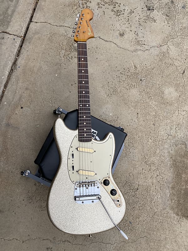 Mustang Partscaster Shoreline Gold Sparkle Project | Reverb