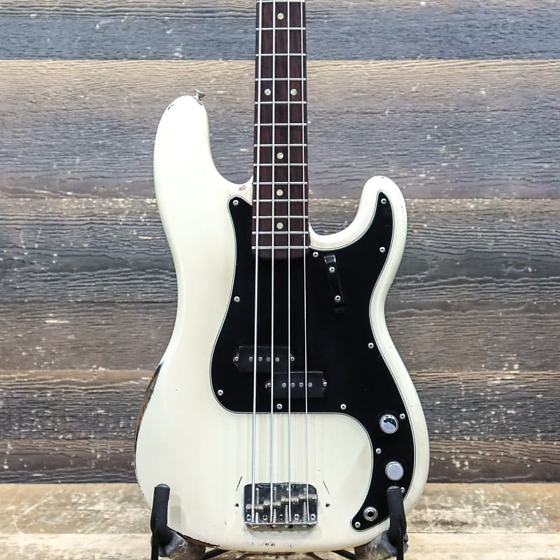 Fender Precision Bass White Paint over Sunburst 4-String | Reverb