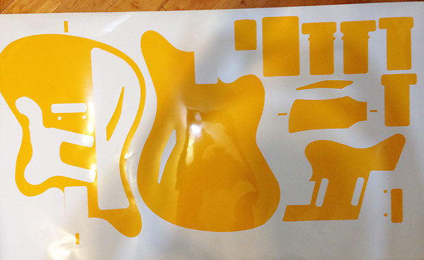 Charvel Surfcaster routing template. Vinyl routing guides | Reverb UK