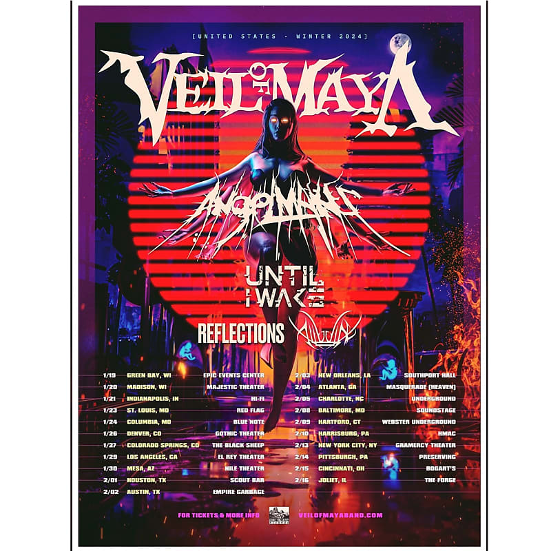 VEIL OF MAYA | ANGELMAKER | UNTIL I WAKE Winter Tour 2024 Ltd | Reverb