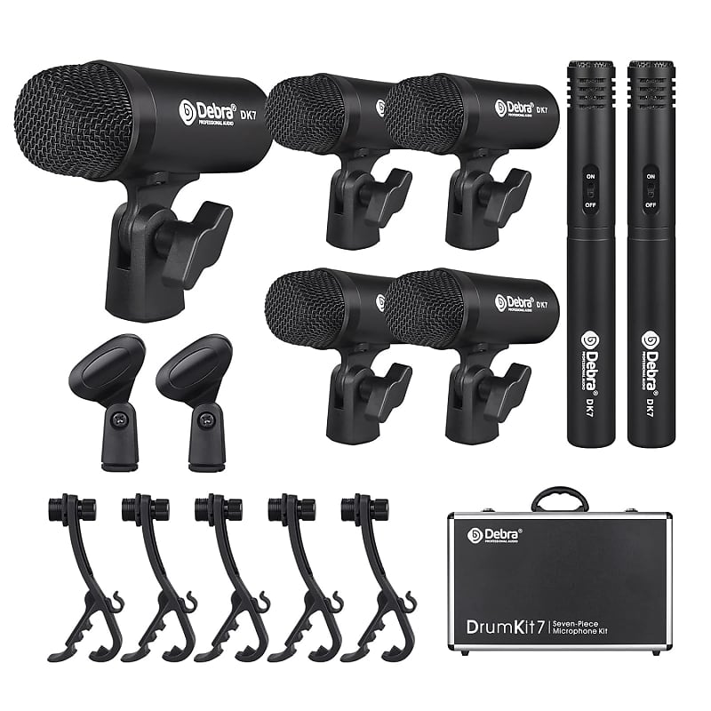 7-Piece Wired Drum Microphone Kit For Performing And | Reverb
