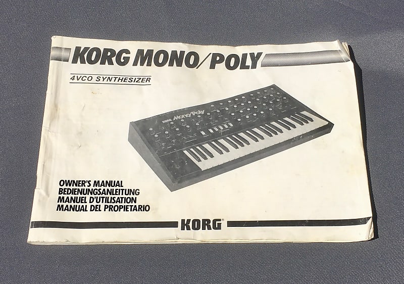 Korg Mono/Poly Synthesizer Owners Manual | Reverb