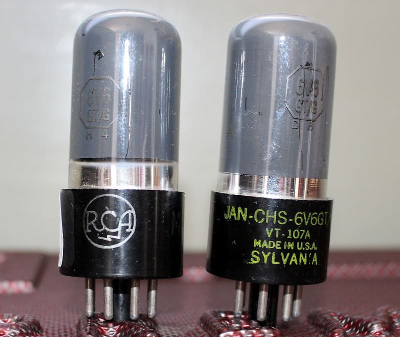 SYLVANIA JAN 6V6GT/G VT107 PERFECT MATCH PAIR FOIL PAN GETTER | Reverb
