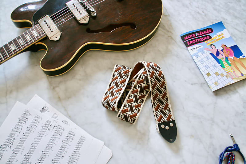 Vintage 70s Brown 'Aztec' Hippie Guitar Strap Replica | Reverb