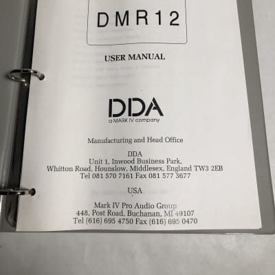 DDR Model DMR12 Manual | Reverb