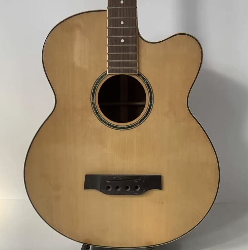 4 String Acoustic Electric Bass, Spruce Mahogany Plywood | Reverb