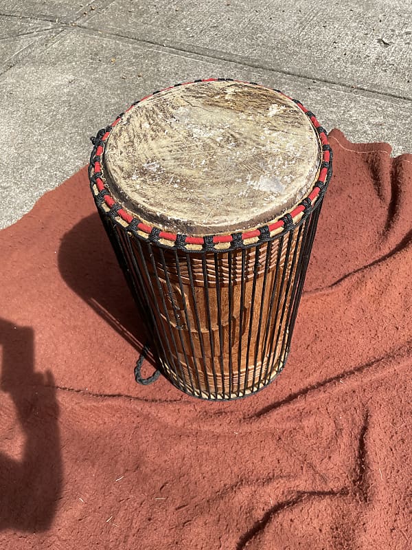 African Djun Djun (Jun Jun) Drum, 14", Carved Wood | Reverb