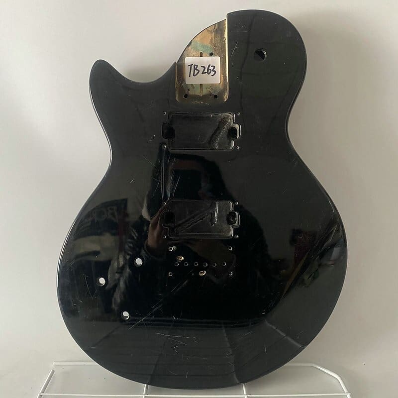 Left Handed Glossy Black Les Paul LP Style Guitar Body | Reverb