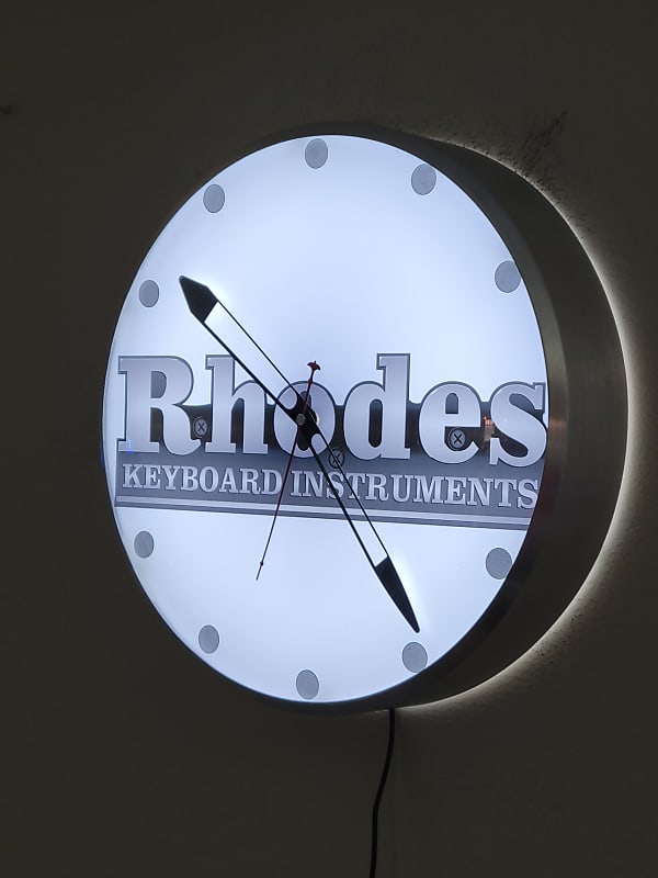 Rhodes Keyboards Dealer Style Light Up Clock Killer Cool | Reverb