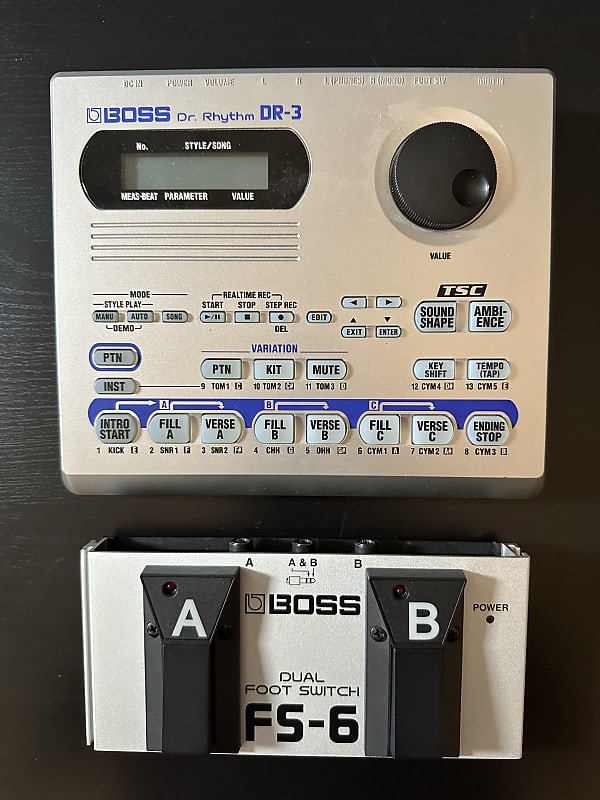 Bundle: Boss Boss DR-3 Drum Machine and FS-6 Footswitch | Reverb