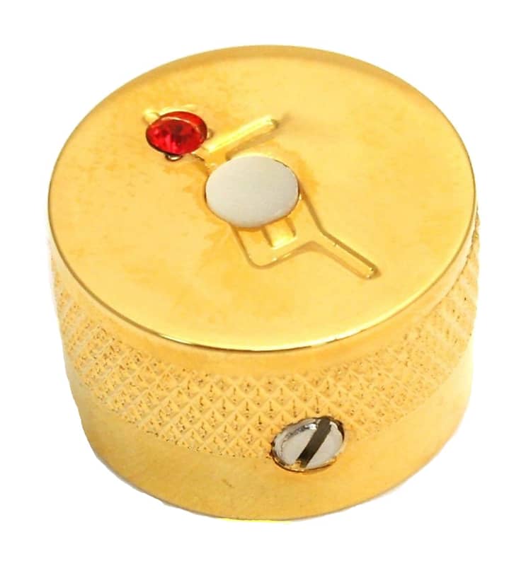 Gretsch Replacement Knobs Gold "G" Logo w/ Jewel | Reverb