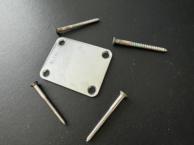 1961 Fender Telecaster neck plate with original mounting | Reverb
