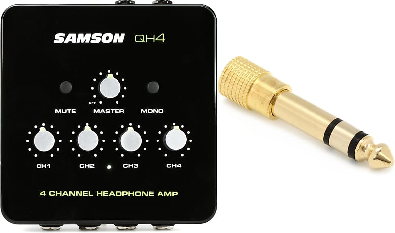 Samson QH4 4-channel Headphone Amplifier Bundle with Hosa | Reverb