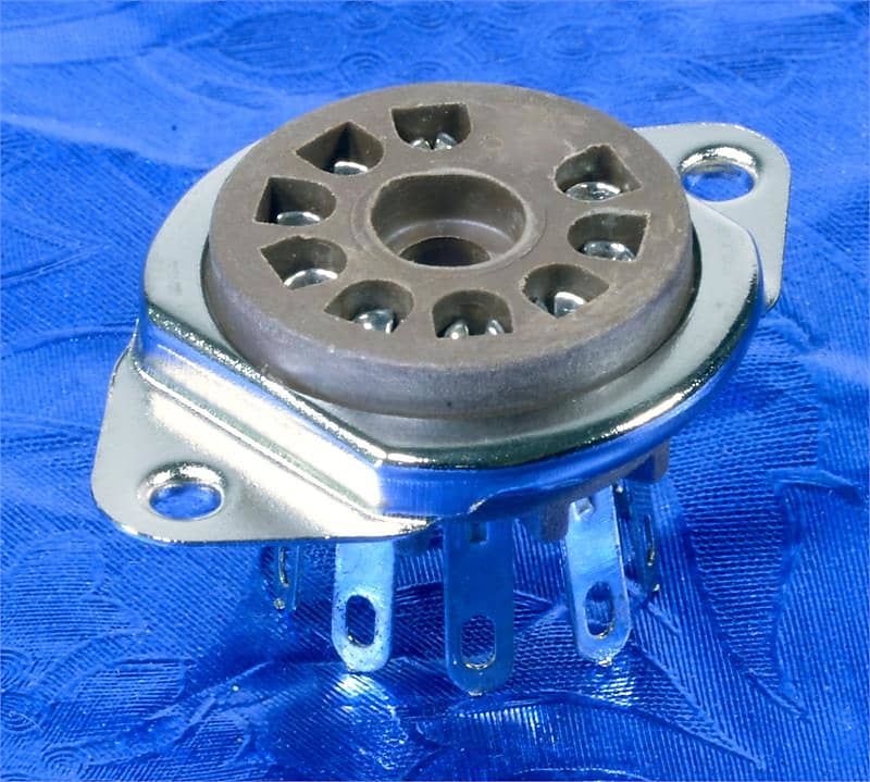 9 Pin Micalex And Nickel Top Chassis Mount Tube Socket Fits | Reverb
