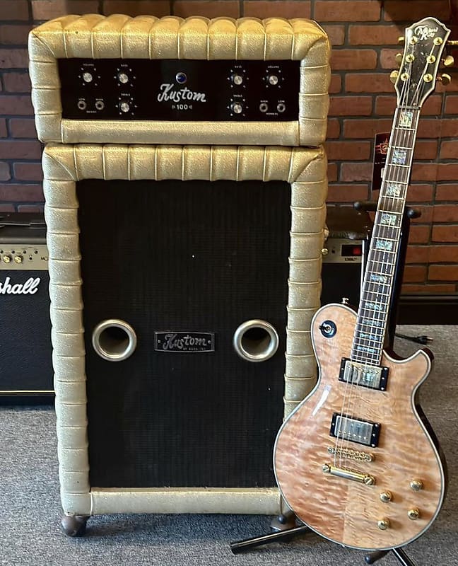 Ross Inc. Kustom K-100 Amp with Head 1970's - Gold Shimmer | Reverb