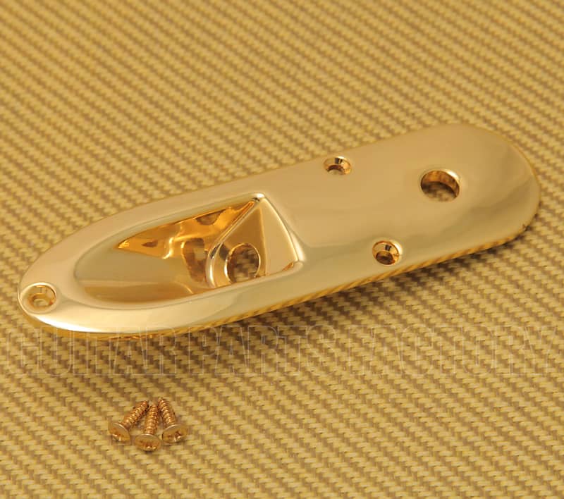 JP-CST-G Custom Strat Style Gold Jack Plate Control Plate | Reverb