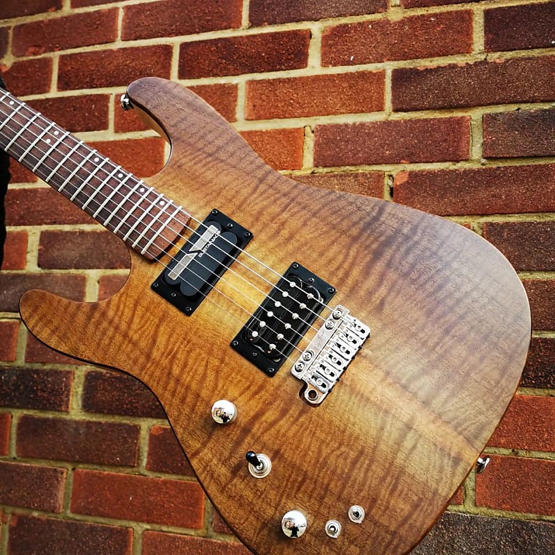 Left Handed Franklyn Guitars Skybeam 2023 Flamed Walnut | Reverb UK