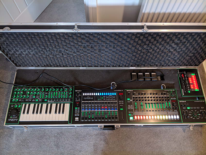 Roland Aira - TR8, TB3, System 1, MX-1 & VT3 in flight case. | Reverb
