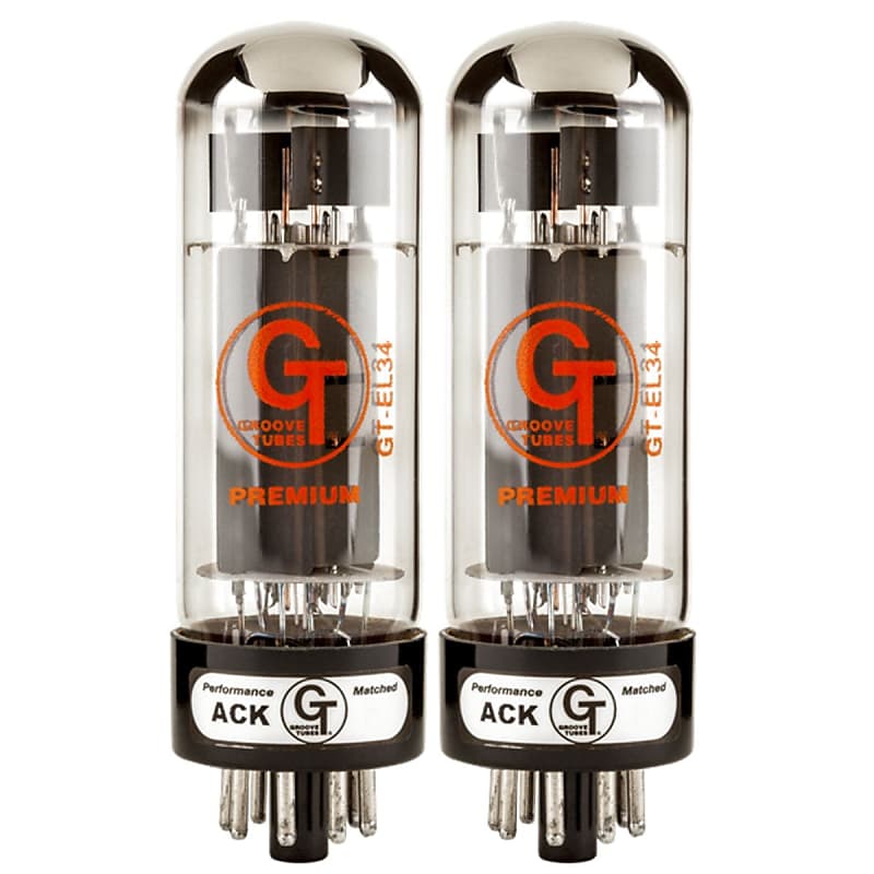 Groove Tubes GT-EL34-R Med Duet Power Amp Tube Valve | Reverb