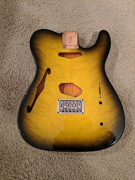 Warmoth Semi-Hollow Telecaster 2013 Black-Yellow Burst | Reverb