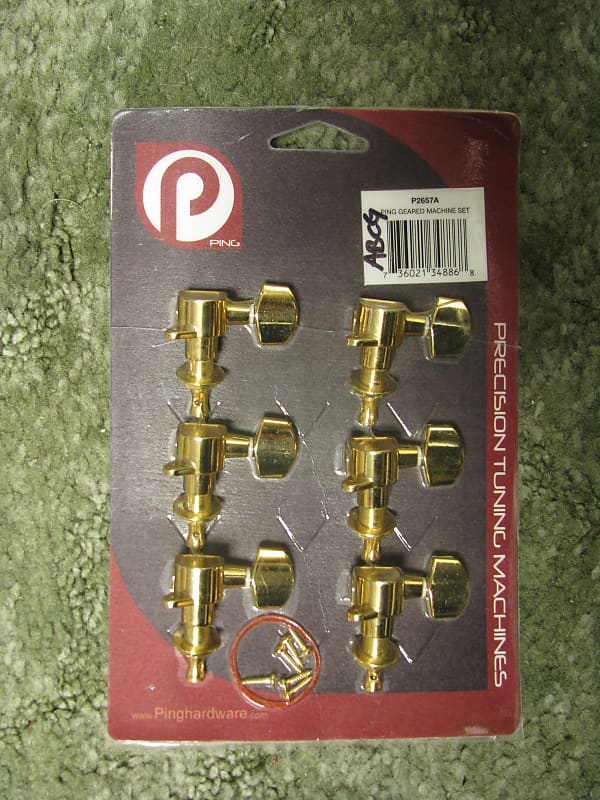 PING geared guitar tuning heads 6 pack gold - inline single | Reverb
