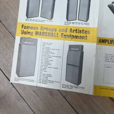 1967 Marshall Full Line Catalog & Price List Plexi Rare | Reverb