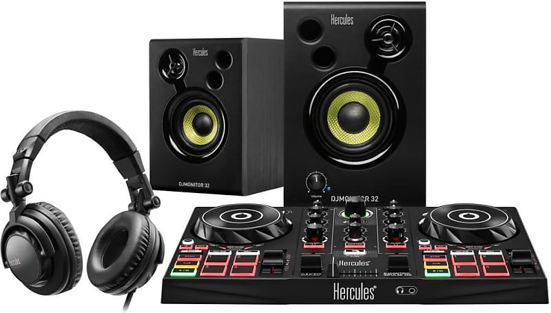 Hercules DJ Learning Kit w/ Controller, Speakers, Headphones, | Reverb