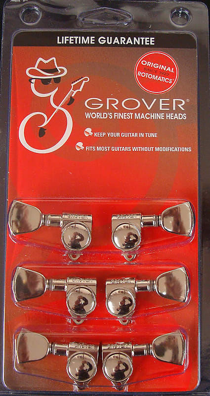Grover 102NK Original Rotomatic Tuners, 3 +3, Nickel Finish, | Reverb