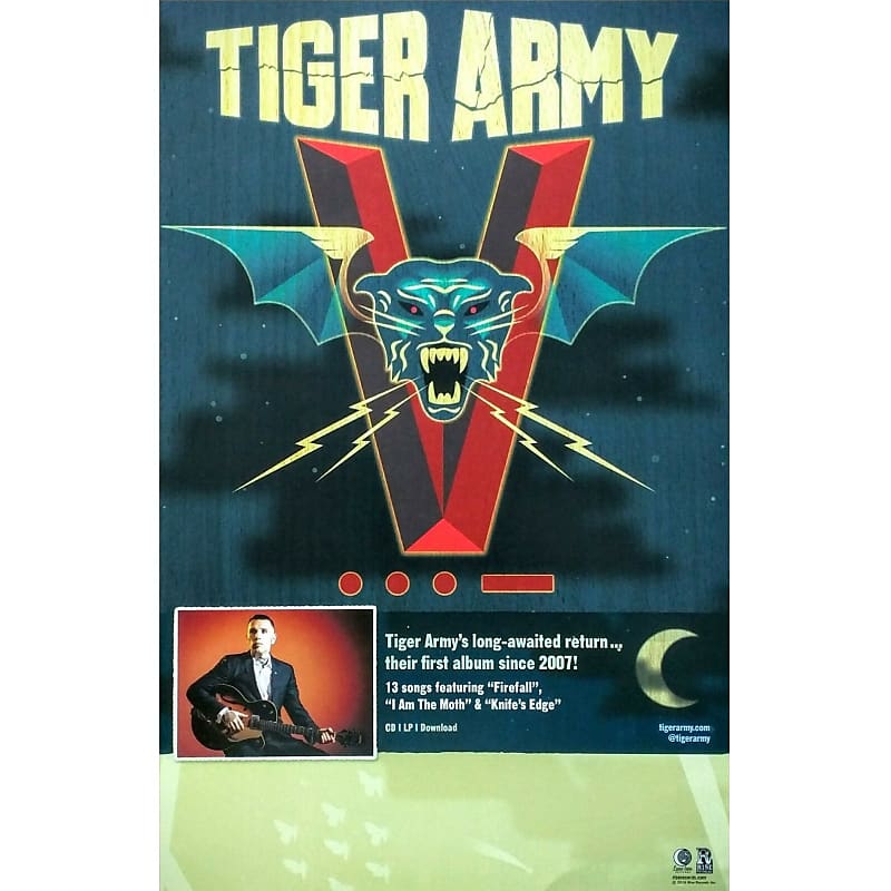 TIGER ARMY - V Ltd Ed New RARE Tour Poster! THE INTERRUPTERS | Reverb
