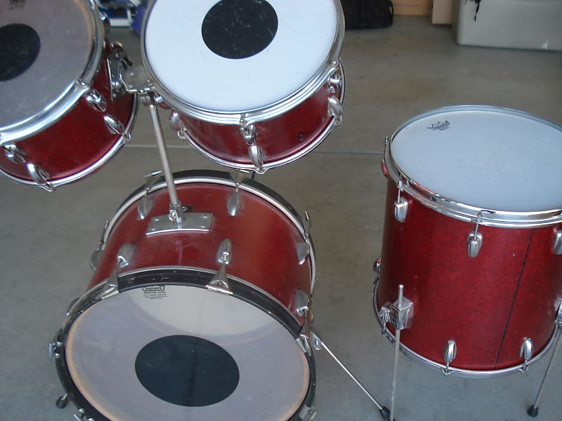 1962 Slingerland 4-Piece Kit- Red Sparkle | Reverb