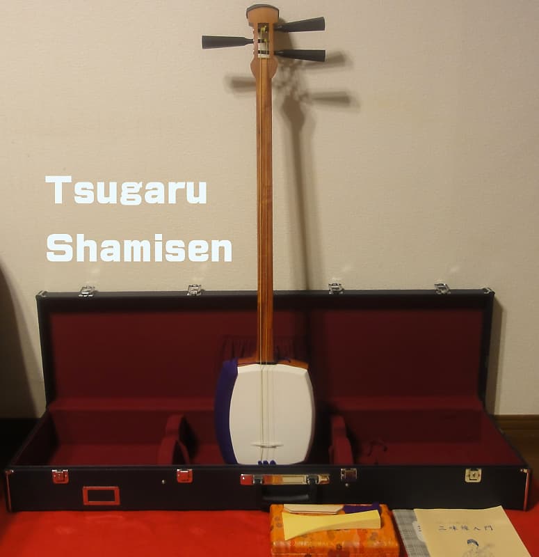 VINTAGE Tsugaru Shamisen, Traditional Japanese Three Stringed | Reverb