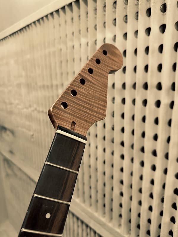 Insane Roasted Flame maple neck/Macassar Ebony | Reverb