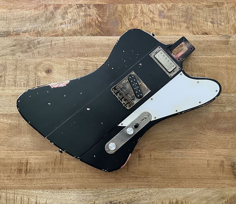 MJT Firecaster body, loaded black over shell pink | Reverb