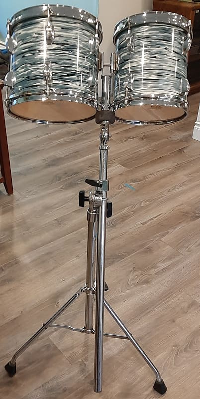 Ludwig Rack Toms 1970's Blue/Black Oyster 8" and 10" | Reverb