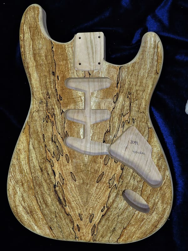Spalted Maple Top /Cherry Wood Strat body Standard Hardtail | Reverb
