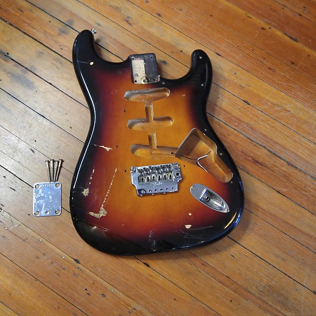 Fender MIJ Stratocaster Body + Bridge Sunburst | Reverb