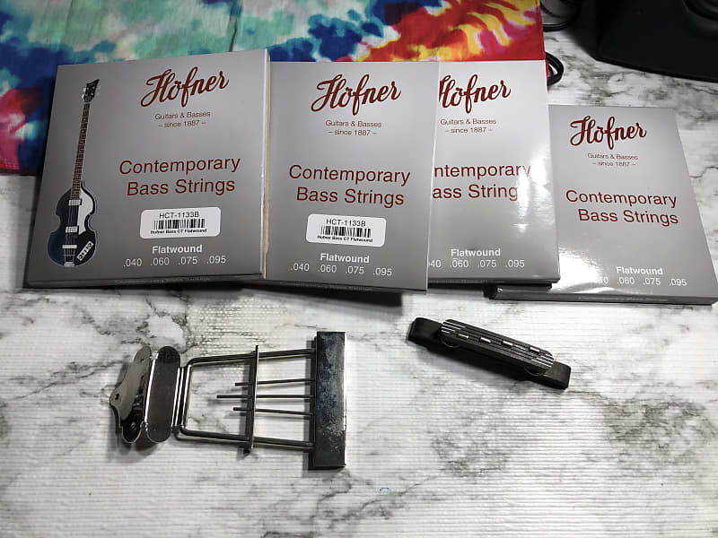 Hofner HCT Flatwound Bass Strings Tailpiece Bridge | Reverb