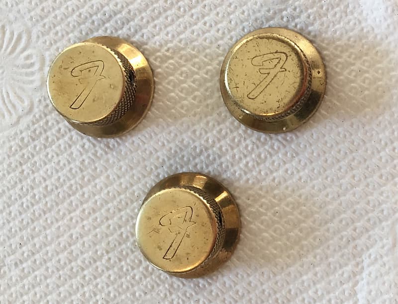 Fender USA Stratocaster "The STRAT" GOLD knobs, Original | Reverb