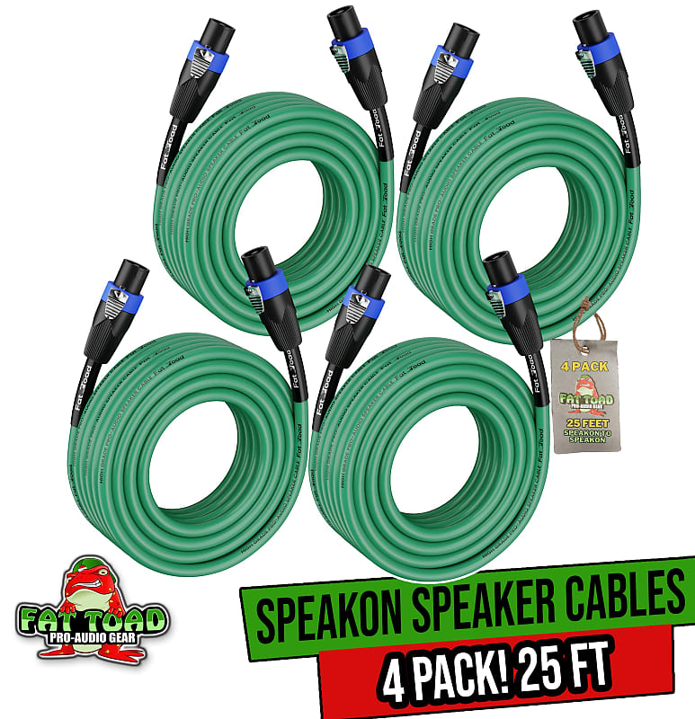 FAT TOAD 25ft Speakon Cables (Twist-LockPRO Series) 4 Pack – | Reverb