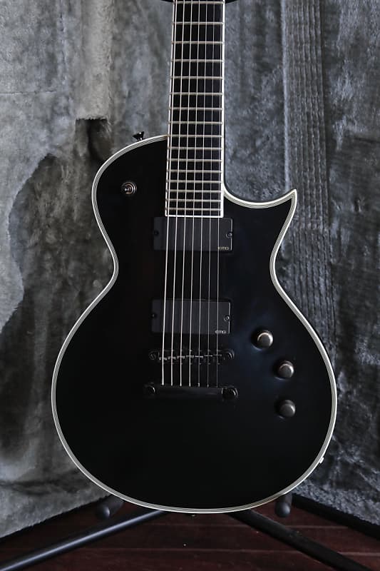 ESP E-II Eclipse-7 Electric Guitar 7 String Black Satin | Reverb