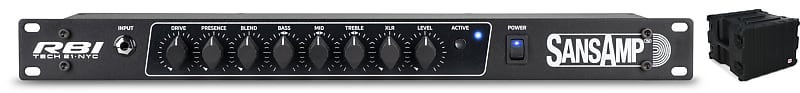 Tech 21 SansAmp RBI Bass Preamp Bundle with Gator G-PRO-8U-19 | Reverb