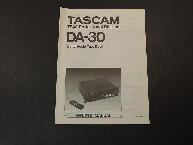 Tascam DA-30 Owner's Manual [Three Wave Music] | Reverb