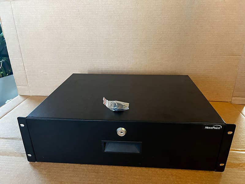 NavePoint 3U - Rack Mount DJ Locking Drawer with Key Black | Reverb
