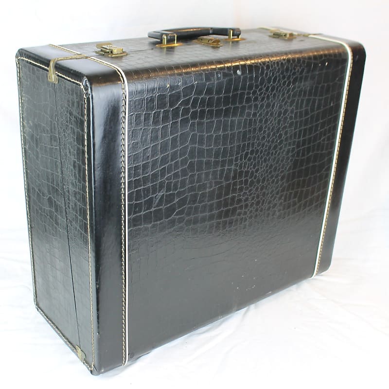 Black Alligator Skinned Hard Case for Accordion 20" x 17.5" x | Reverb
