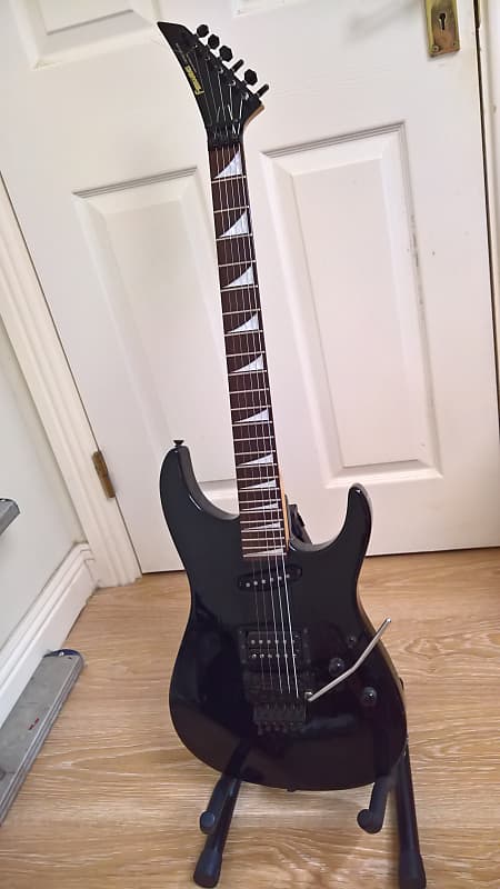 Black 1989 Super Strat Fernandes Reverse Headstock | Reverb