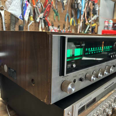 Sansui 5050 Stereo Receiver 1977 - Silver face Walnut cabinet | Reverb
