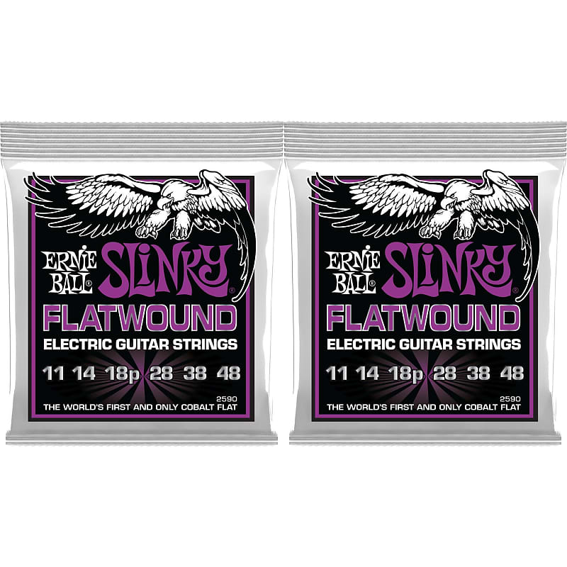 Ernie Ball 2590 Power Slinky Flatwound Electric Guitar | Reverb