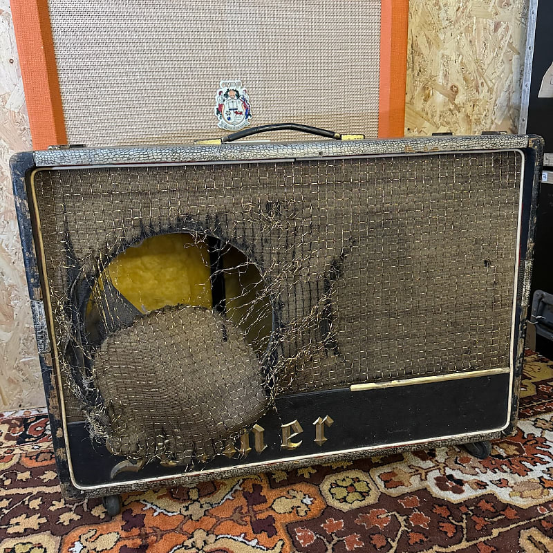 Vintage 1960s Selmer Croc Skin Twin 2x12 Amplifier Cabinet | Reverb UK